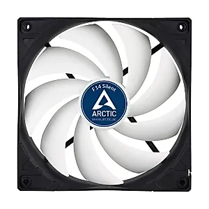 ARCTIC F14 Silent - PC Fan, 140mm Case Fan, Ultra-Quiet, Extra Quiet Motor, Computer, Almost inaudible, Fan Speed: 800 RPM - Black, White
