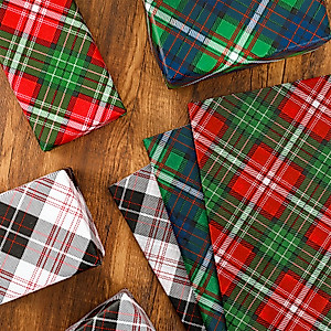 Whaline Christmas Tissue Paper Buffalo Plaid Wrapping Paper Blue Red Green White Black Gift Wrapping Tissue Paper Rustic Art Paper Crafts for Home DIY Gift Bags New Year Decor, 90 Sheets
