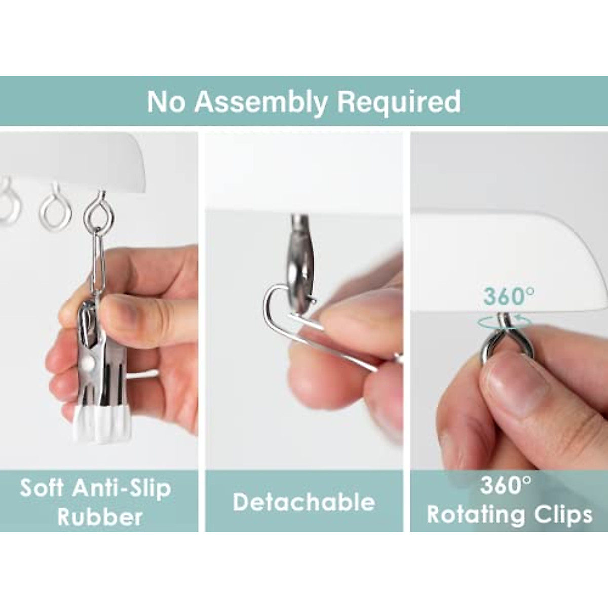 StorageWorks Hat Organizer, Hat Storage for Closet, Hat Racks for Baseball Caps, Set of 2 Cap Organizer with 10 Adjustable Stainless Steel Clips, Fits All Caps, White