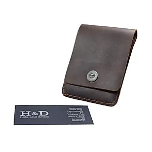 Hide & Drink, Vertical Front Pocket Wallet with Card Slot, Compact Storage for Bills, Card Holder, Full Grain Leather, Handmade, Bourbon Brown
