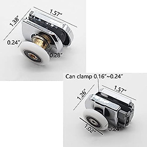 LD-YUNJIA Sliding Door Pulleys, Shower Door Rollers, Bathroom Pan Glass Sliding Door Quiet Shower Door Wheels for Shower Door Replacement Parts Hardware Accessories 4 Pieces（White）