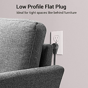 DEWENWILS 2-Pack 6-Outlet Power Strip Surge Protector, 6Ft Long Extension Cord, Low Profile Flat Plug, 15 Amp Circuit Breaker, 500 Joules, Wall Mount, Black, UL Listed