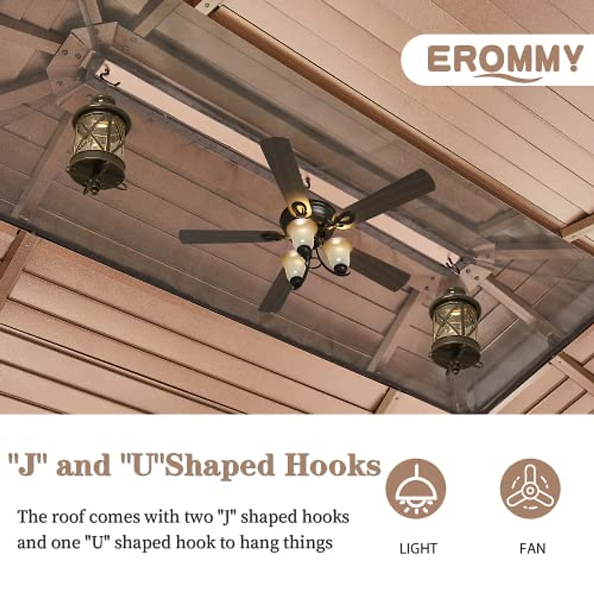 EROMMY Hardtop Gazebo Galvanized Steel Outdoor Gazebo Canopy Double Vented Roof Pergolas Aluminum Frame with Netting and Curtains for Garden,Patio,Lawns,Parties (10'x 13')