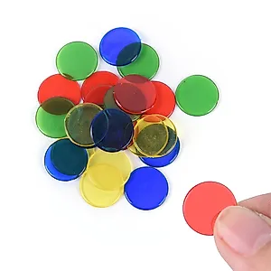 STOBOK Bingo Transparent Counters Bingo Counting Chips Markers Bingo Supplies Size 40Pcs (Light Green)