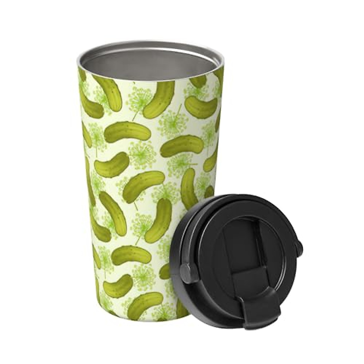 WANGXUEE Sushi Dill Pickles Print 500ml Stainless Steel Travel Tumbler Double Wall Vacuum Insulated Coffee Mug