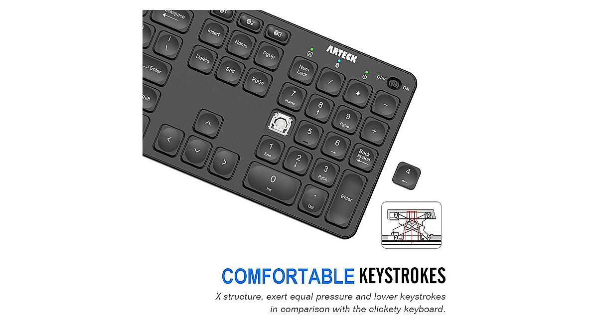 Arteck Universal Backlit Multi-Device Bluetooth Keyboard