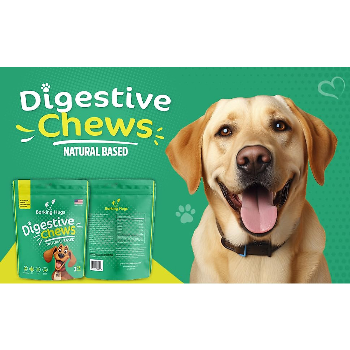 BARKING HUGS Digestive Chews and Dental Sticks