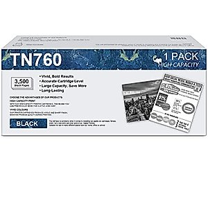 TN-760 TN760 Toner Cartridge High Yield Black - YOIS Compatible TN 760 Toner Cartridge Replacement for Brother TN760 MFC-L2710DW L2750DW DCP-L2550DW HL-L2390DW L2395DW L2370DW/DWXL Printer (TN760 1PK)