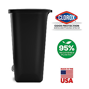 Glad 20 Gallon / 75 Liter Extra Capacity Plastic Step Trash Can with CloroxTM Odor Protection | Fits Kitchen Pro 20 Gallon Trash Bags