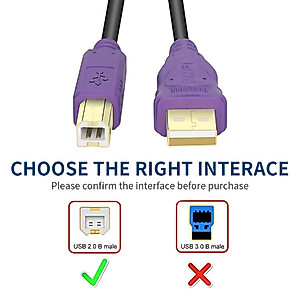 wawpi Printer Cable 20 feet, USB 2.0 Cable A-Male to B-Male for Printer/Scanner (20 ft)