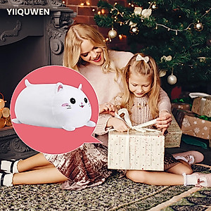 YIIQUWEN Cat Plush Cute Cat Stuffed Animal with 4 Baby Soft Pillow Birthday Gift for Girls Boys Kids Decor
