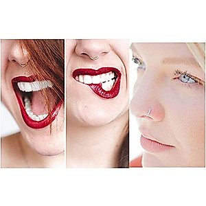 COCHARM Fake Nose Ring Non Piercing Nose Hoop Fake Faux Septum Jewelry Fake Lip Rings Unpierced Clicp on Nose Hoop Non Piercing Earrings