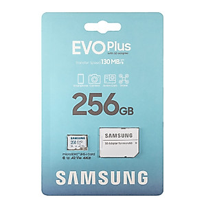 Samsung 256GB MicroSDXC EVO Plus (Evo+) Class 10 Memory Card with Adapter Works with Nintendo Switch Lite, Switch, Switch OLED (MB-MC256KA) Bundle with 1 Everything But Stromboli Micro SD Card Reader