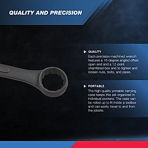 Neiko 03575A Jumbo Combination Wrench Set | 16 Piece | MM | 6 mm to 32 mm | Raised Panel Construction