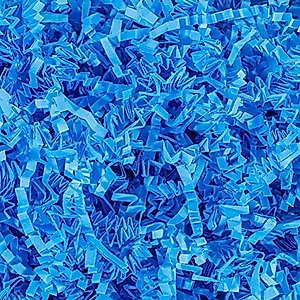 MagicWater Supply Crinkle Cut Paper Shred Filler (2 LB) for Gift Wrapping & Basket Filling - Light Blue