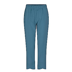 AopnHQ fold Over Yoga Pant Women's Wide Leg Trousers Elastic Waist Capri Women Black Pants Wide Leg Leggings Womens Casual Loose Elastic Waist Cotton Trouser Plus Size Palazzo Pants