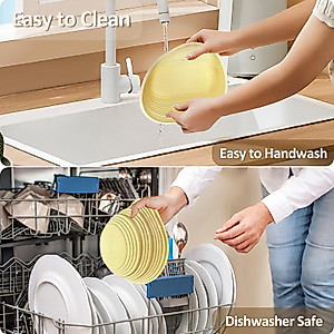 TMYIOYC Silicone Sourdough Bread Baking Supplies, 10 inch Oval & 9 inch Round Sour Dough Starter Kit, Foldable Banneton Bread Proofing Basket, Set of 2 Proofing Bowls for Sourdough Bread Baskets