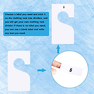 20 Pieces Blank Clothing Rack Divider Clothing Rack Size Dividers Acrylic Baby Closet Dividers Rectangular Large Closet Dividers and 144 Pieces Sorting Labels for Home Closet Cloth Store DIY Craft