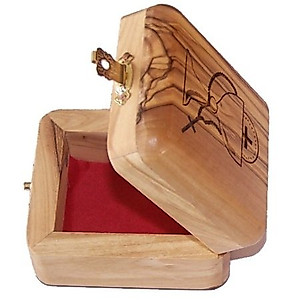 Holy Land Imports Olive Wood Box First Communion.(1.4" H)