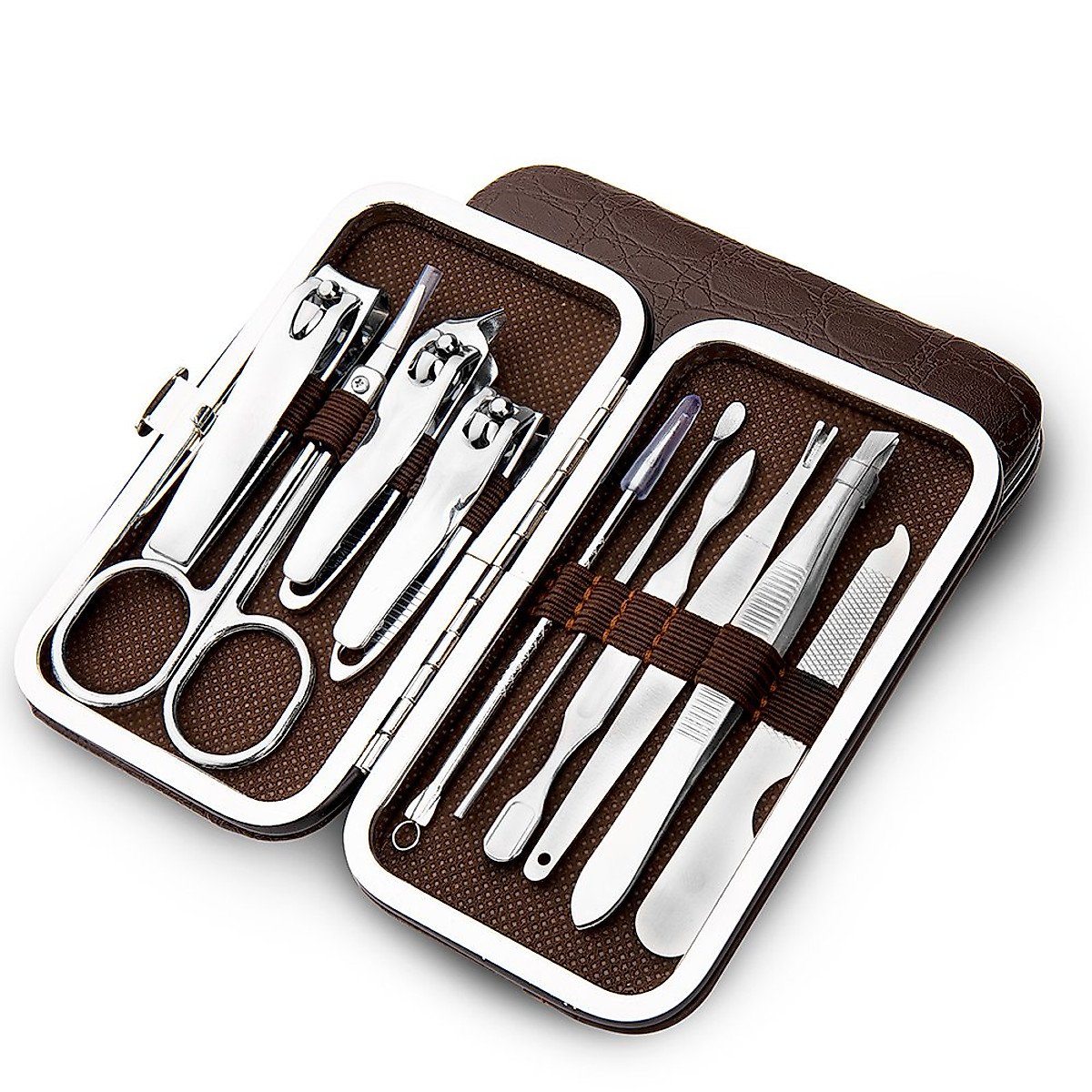 10 PCS Manicure Pedicure Set Nail Clippers - Stainless Steel Manicure Kit - Tools for Nail, Cutter Kits -Perfect Gift for Women or Men， Includes Cuticle Remover Professional Nail Kit with Portable Tra