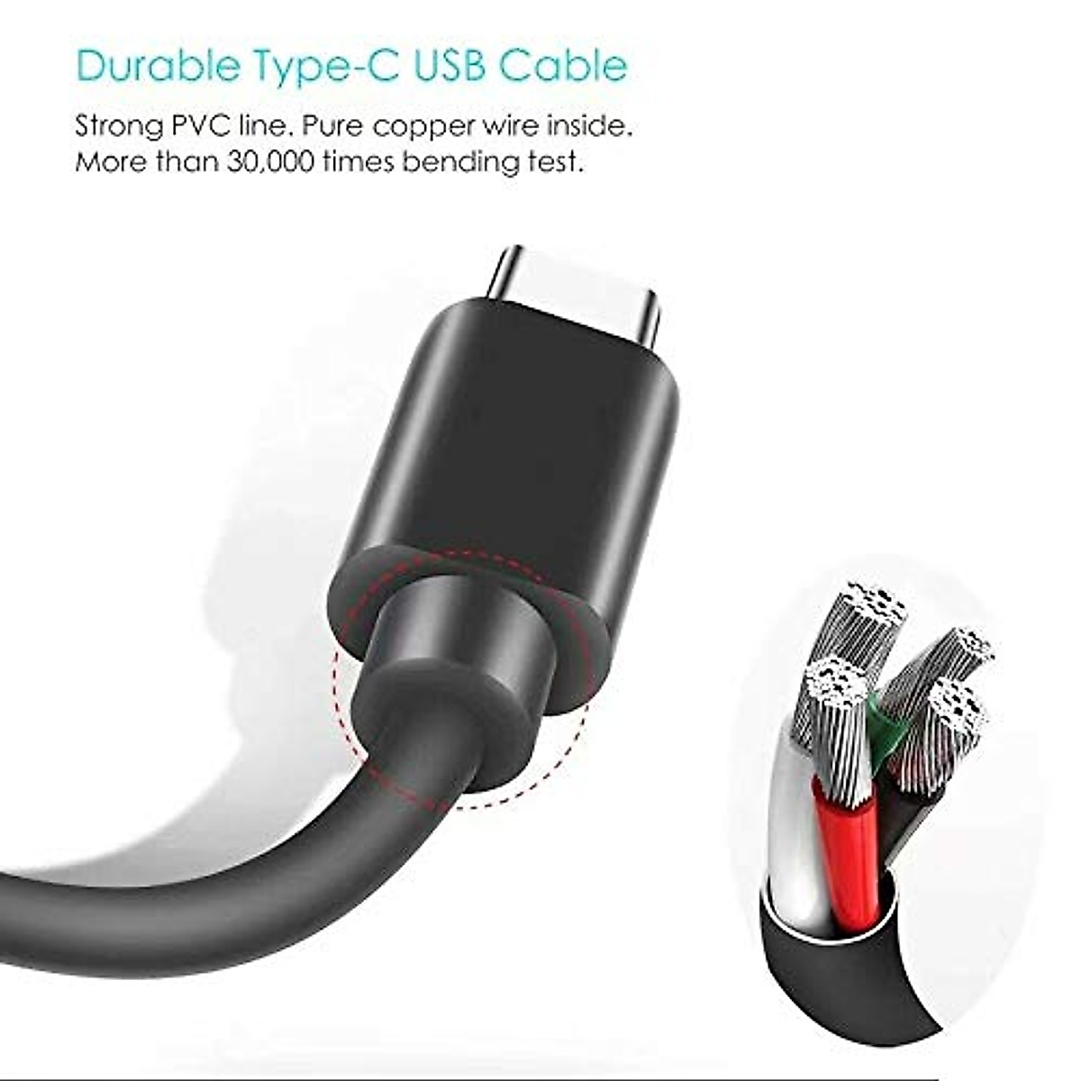 Fast Wall Charger USB Type C Charging Cable Cord fit for TCL Flip Pro 4056, TCL Stylus 4X 5G 30 XE, Alcatel Go Flip 4, Cricket Icon 2/3, Ovation 2, Sonim XP8, Samsung Galaxy Flip 3 4 A20 A8 Phone