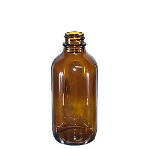 (Pack of 24) 4 oz. Amber Boston Round with Black Graduated Glass Dropper