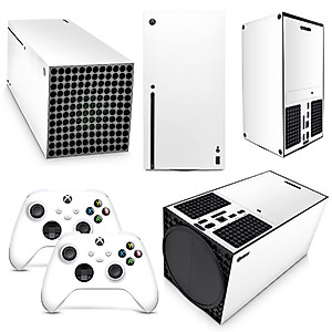 GNG White Skins Compatible with Xbox Series X Console Decal Vinal Sticker + 2 Controller Set
