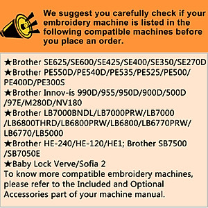 New brothread Embroidery Machine Hoop SA432 with 4"x4" Embroidery Area for Brother SE625 SE600 SE425 SE400 PE550D PE540D PE535 PE525 PE500 LB5000 LB7000 & BabyLock Sofia 2 Verve