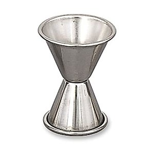 Browne Foodservice Double Jigger Stainless Steel 0.75oz/1.25oz, Pack of 12