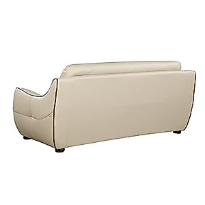 Blackjack Furniture Radford Leather Air/Match Upholstered Modern Living Room Sofa, Beige