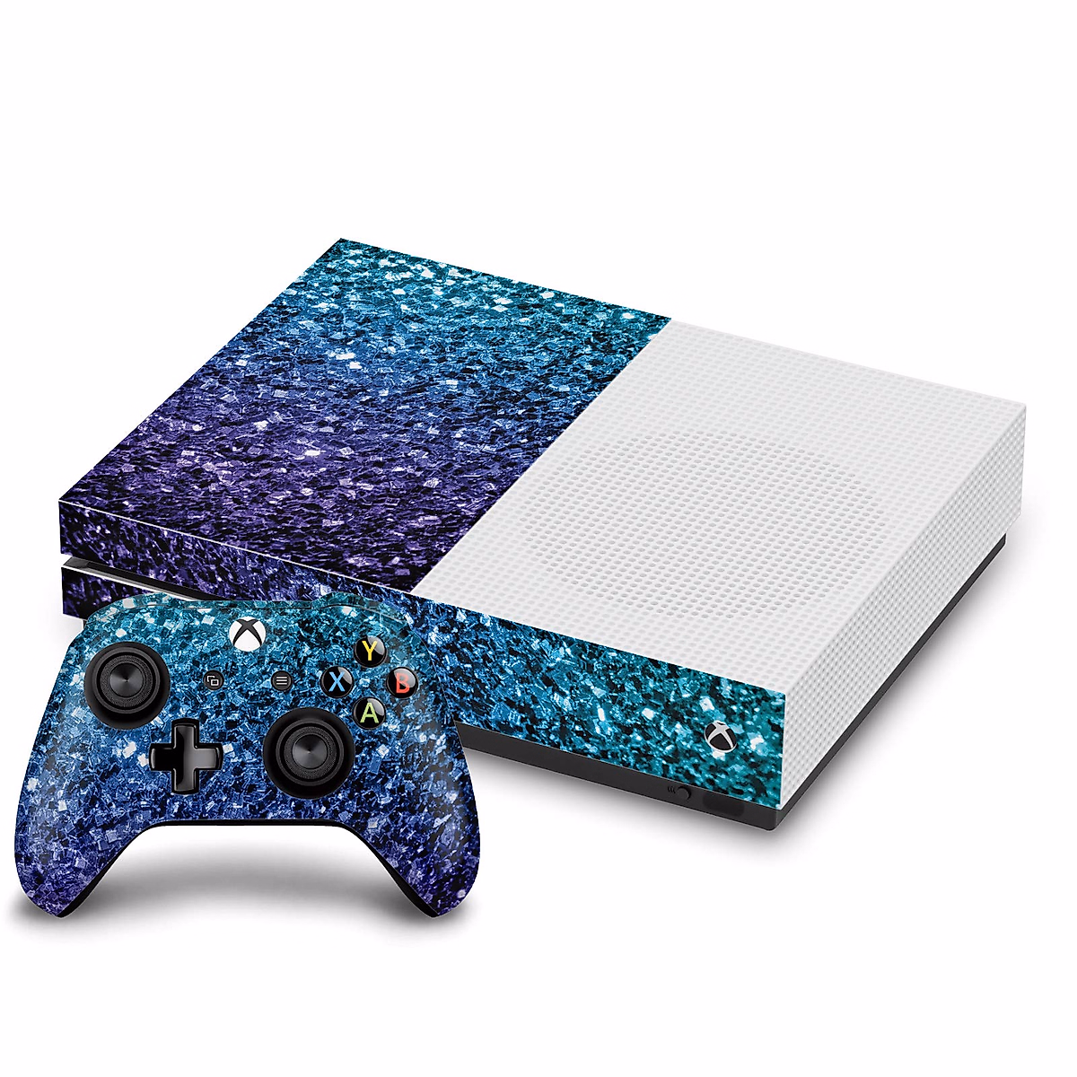 Head Case Designs Officially Licensed PLdesign Aqua Blue Art Mix Vinyl Sticker Gaming Skin Decal Cover Compatible With Xbox One S Console and Controller Bundle