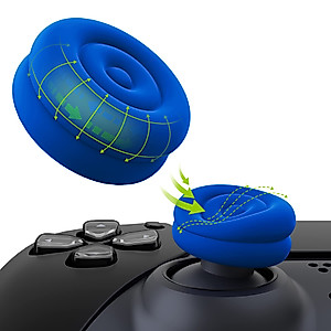 PlayVital Thumbs Cushion Caps Thumb Grips for ps5, for ps4, Thumbstick Grip Cover for Xbox Series X/S, Thumb Grip Caps for Xbox One, Elite Series 2, for Switch Pro Controller - Blue