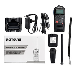 Retevis RM40 Handheld Marine Radio with GPS, DSC Radio Marine,Boat Radio Floating IP67 Submersible Waterproof,Mob,NOAA Weather Alert,1500mAh,Marine Radio Handheld with Distress for Boats Coast Guard