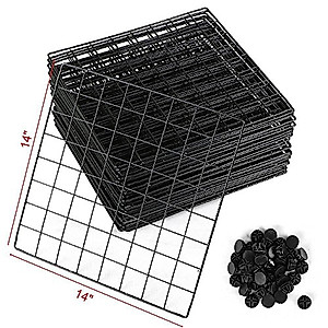 UNICOO - 14 * 14 Inch Big Cube Multi Use DIY 12 Cube Wire Grid Organizer, Bookcase, Bookshelf, Storage Cabinet, Wardrobe Closet,Toy Organizer, Wire Cube Storage- (Black Wire)