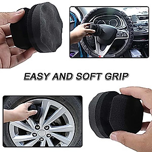 AuInLand Tire Dressing Applicator Tire Shine Applicator Dressing Pad Car Detailing Foam Sponge Tire Cleaner Sponge, 10 Packs