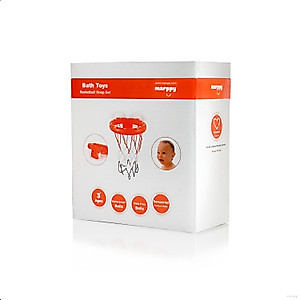 MARPPY Bath Toys, Bathtub Basketball Hoop for Toddlers Kids, Boys and Girls with 4 Soft Balls Set & Strong Suction Cup, Bathtub Shooting Game & Fun Toddlers Bath Toys for Boys or Girls