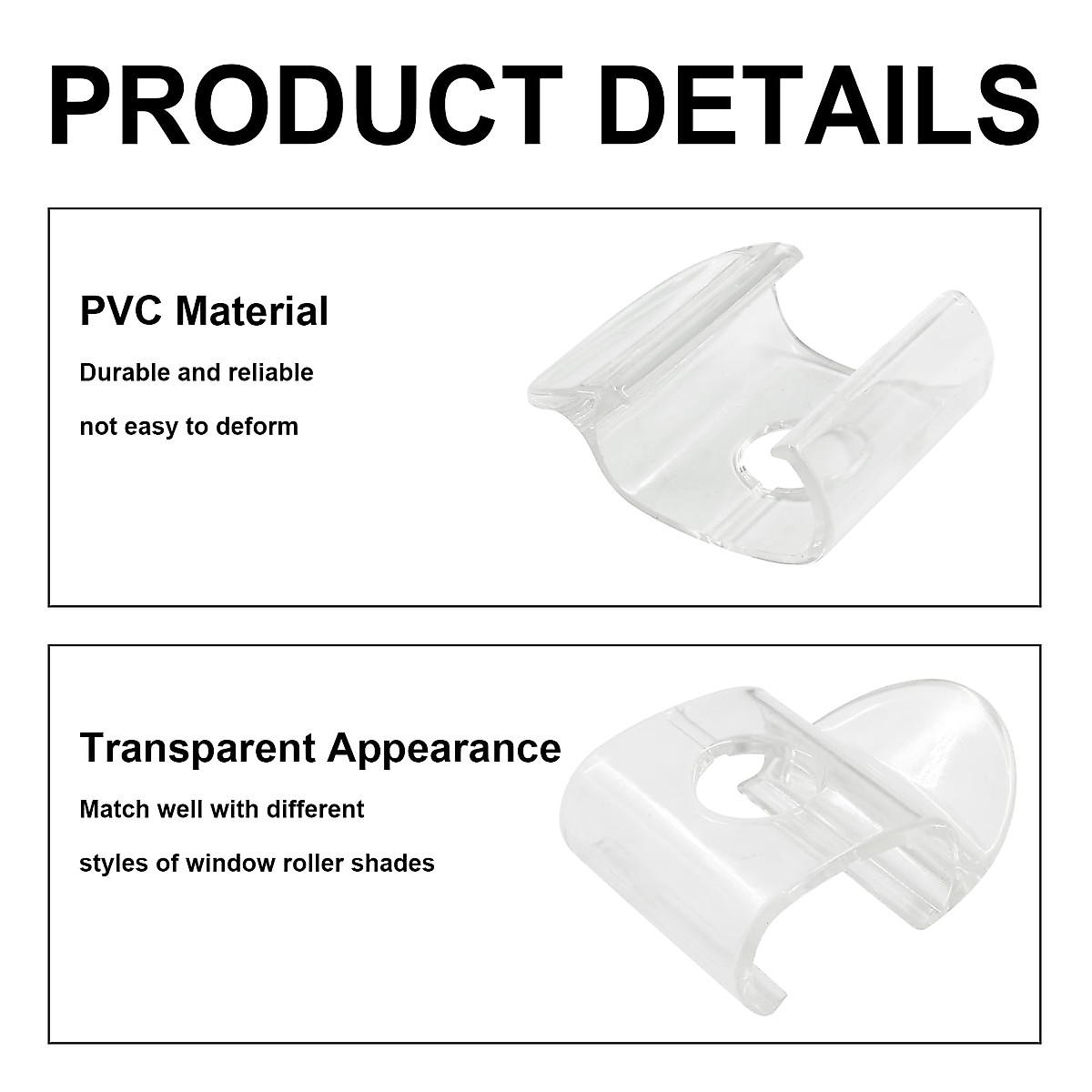 LifCratms 4Pcs Clear Blind Cordless Handles, Transparent Plastic Bottom Rail Roller Shades Handle Mini Cordless Blind Handles Lifting Clamp Pull for Cordless Blinds Bottom Rail