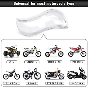 JFG RACING Motorcycle Universal Handguards 7/8" 22mm and 1 1/8" 28mm Aluminum Hand Guards Brush Bar For off Road ATV For Motocross Electric Dirt Bike Enduro Sur-Ron -White