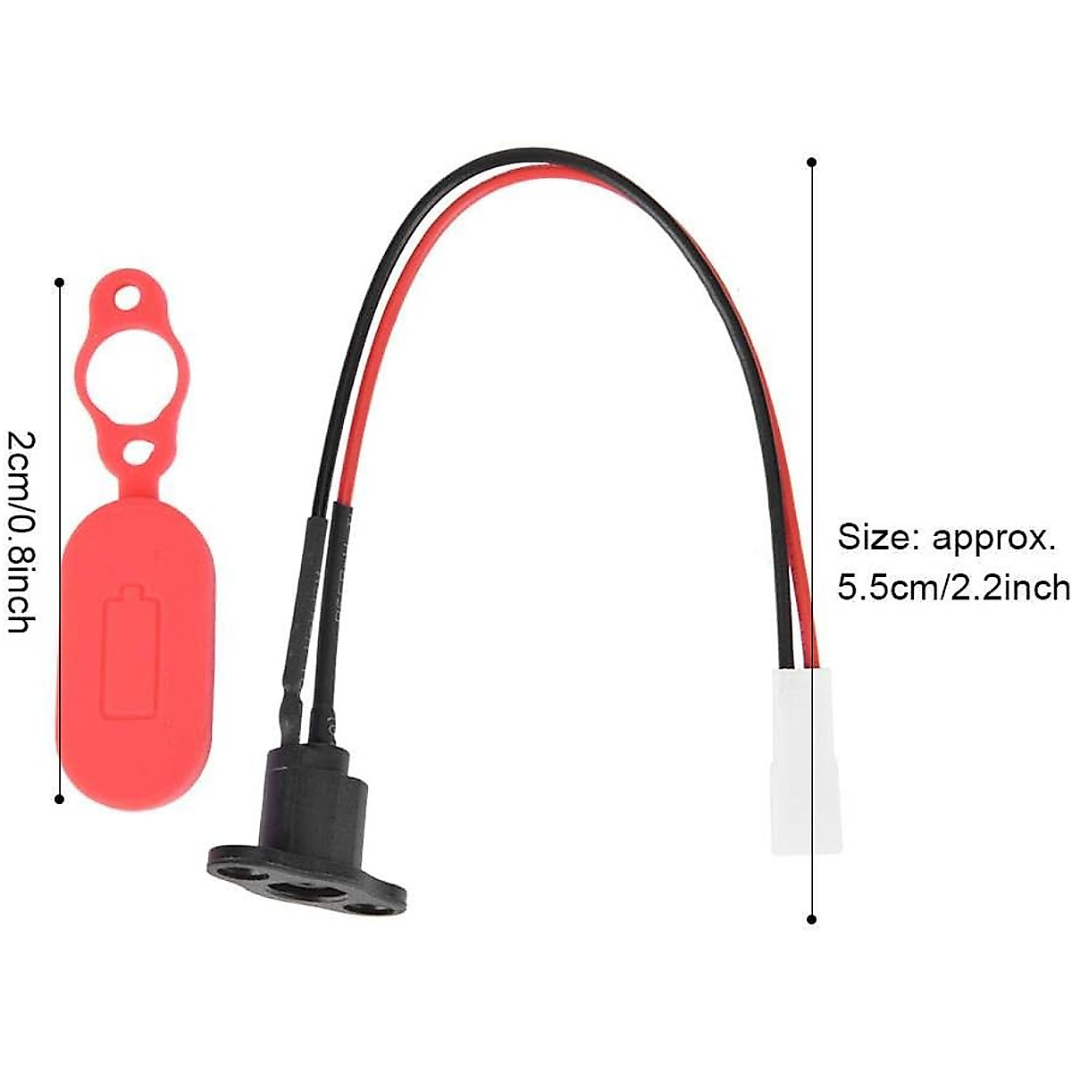 Battery Charger Connector Plug, Charging Port for M365 with Waterproof Cover for M365 Electric Scooter Accessory