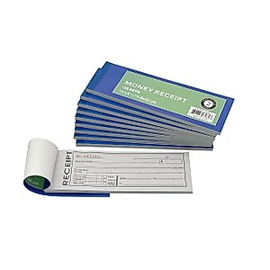 Cotton Fly 10 Pack Cash Money & Rent Receipt Book, Receipt Invoice Book Carbonless Copy Duplicate 2 Parts 50 Sets 8.5" X 2.75