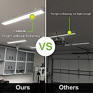 hykolity 4FT 120W LED Shop Light Linkable, 13000lm(400w Equivalent), 5000K Utility Shop Lights for Garages, Workshops, Basements, Hanging or FlushMount, with Power Cord and Pull Chain, ETL