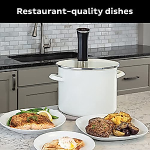 Instant Accu Slim Sous Vide 800W Precision Cooker, Immersion Circulator, From the Makers of Instant Pot, Ultra-Quiet Fast-Heating with Big Touchscreen Accurate Temperature and Time Control, Waterproof
