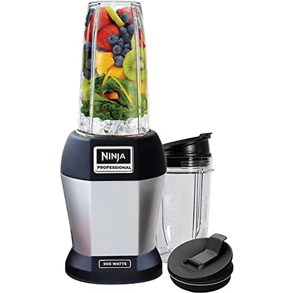 Ninja Nutri Pro Compact Personal Blender, with 18 Oz. and 24 Oz. To Go Cups, in a Black and Silver Finish