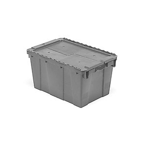 Orbis Attached Lid Container, 1.9 cu. ft., Gray