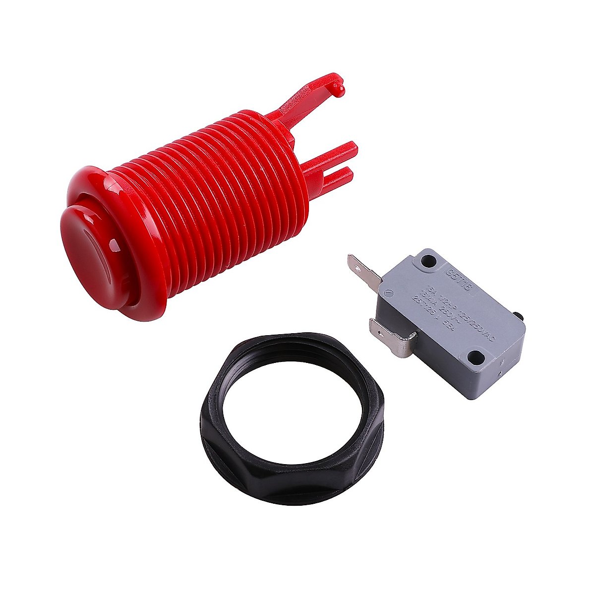 Easyget 6 Pcs/Set HAPP Type Standard Arcade Push Button with Microswitch for Mame/Jamma/Arcade Video Games - 30MM Arcade Buttons (Red)