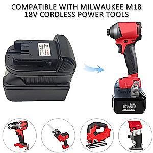 Lilocaja MT20ML Battery Adapter for Milwaukee M18 18V Tools, Makita to Milwaukee Battery Adapter Compatible with Makita 18V Max Li-ion Battery