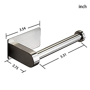YIGII Self Adhesive Toilet Paper Holder - Bathroom Toilet Paper Holder Stand no Drilling Stainless Steel Brushed
