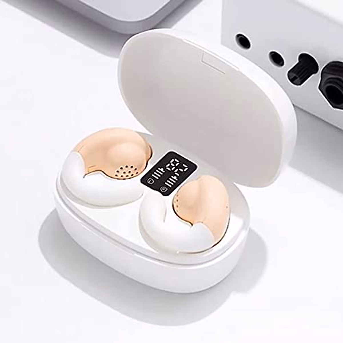 Open Ear Earbuds Sport Clip On Open Ear Headphones Bone Conduction Earbuds Cycling Running Workout Ear Buds Wireless Headphones Bone Conducting Earbud Gaming Gym Bluetooth Earbud Earphones