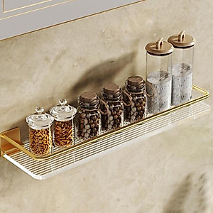 ＡＷＨＡＯ Bathroom Floating Shelf Acrylic Wall Shelf Bathroom Shelf Holder for Bathroom Bedroom, 30cm