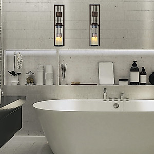 Shelving Solution Wall Sconce Candle Holder Metal Wall Decorations for Living Room, Bathroom, Dining Room, Set of 2